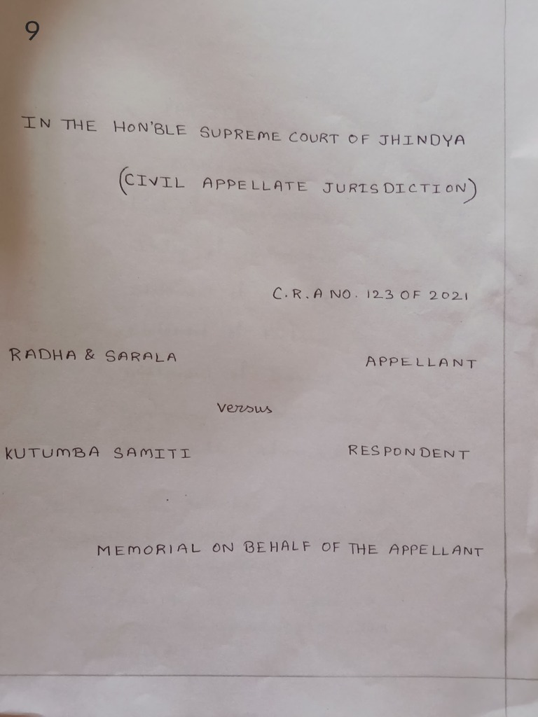 Moot Court Memorial Sample - 220526 - 093233 | PDF