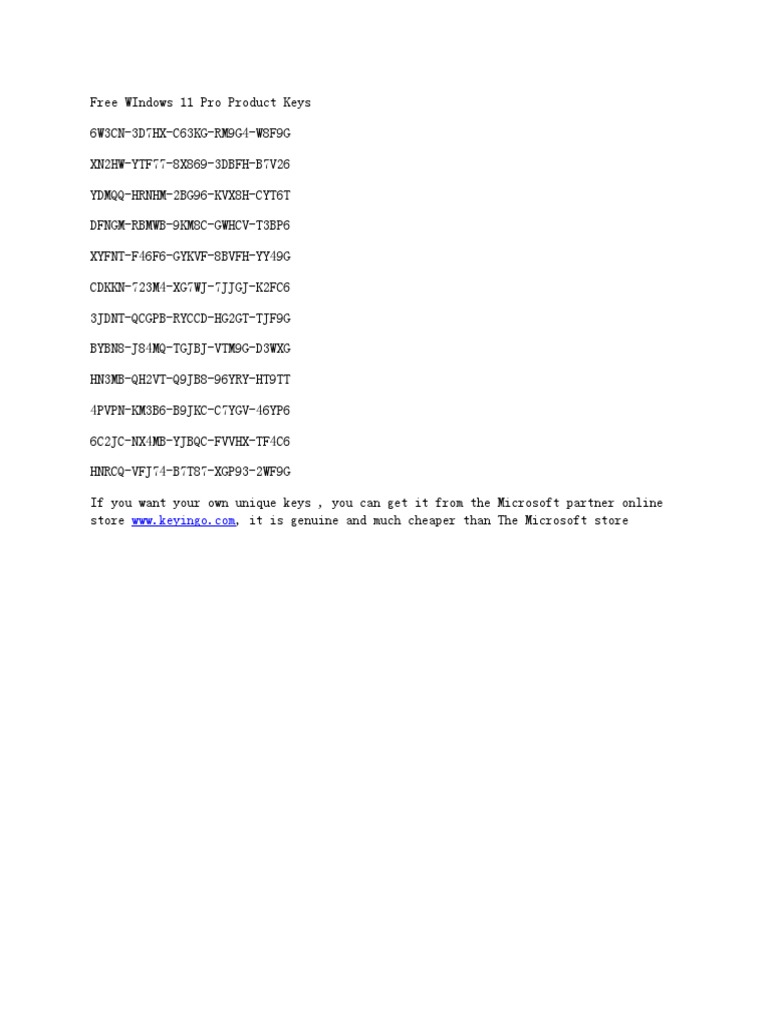 Windows 11 Pro Product Keys | PDF