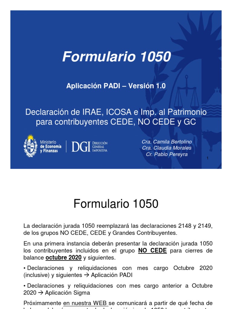 Formulario 1050 CHARLA EXTERNA | PDF | Contabilidad | Impuestos
