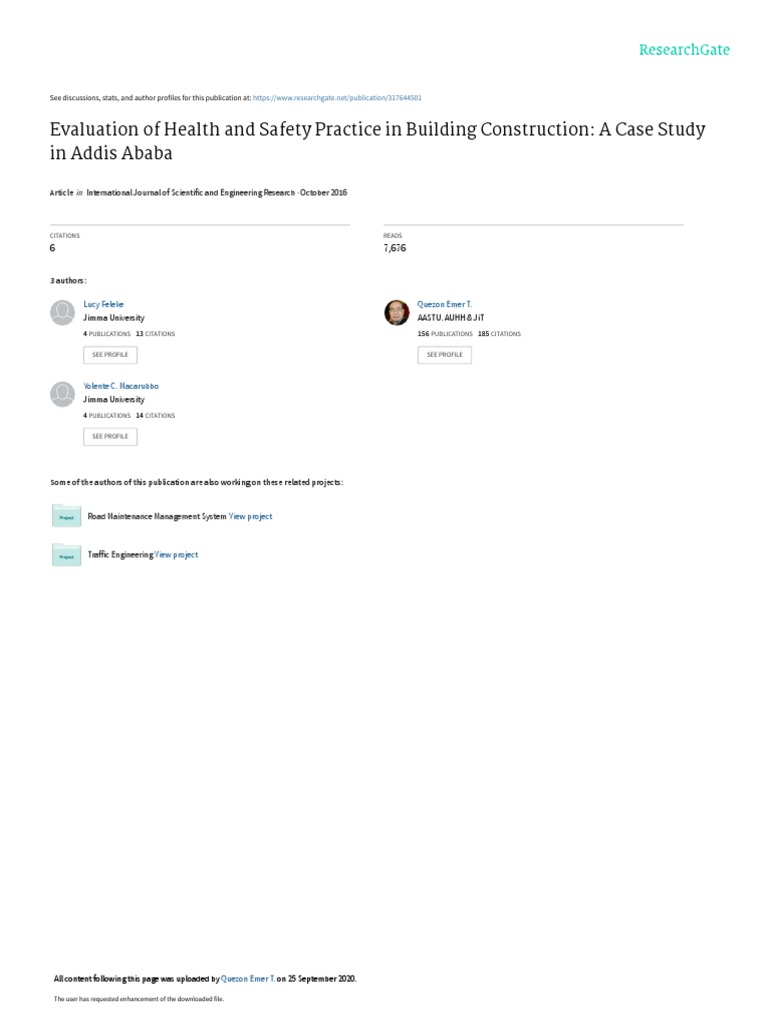 Evaluation of Health and Safety Practice in Building Construction | PDF ...