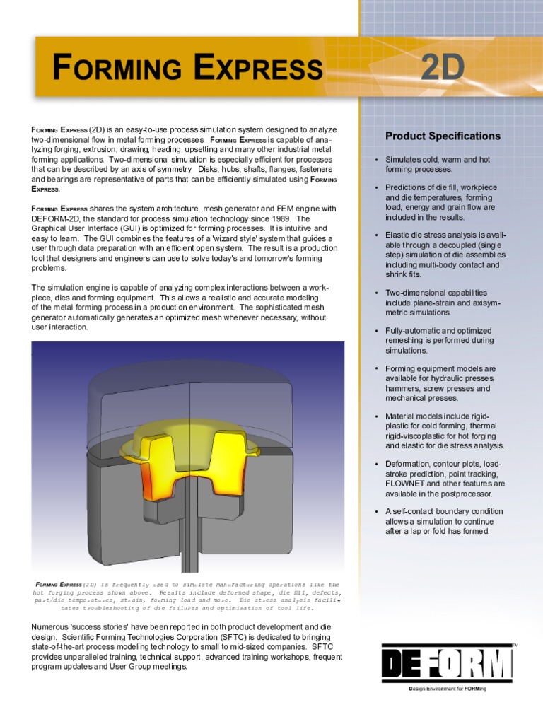 DEFORM Forming Express 2D Product Brochure PDF | PDF