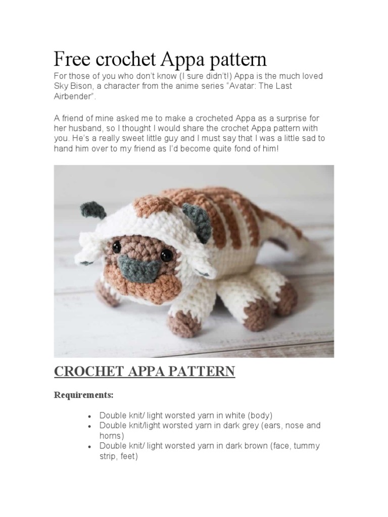 Crochet Appa Pattern | PDF | Crochet | Knitting