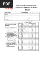 Sample Paper 2 - E2 Reading | PDF | Pencil