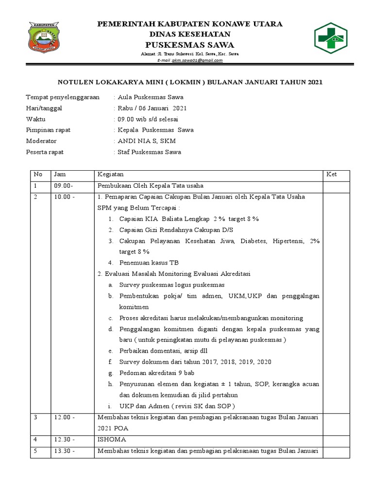 Notulen Lokakarya Mini | PDF