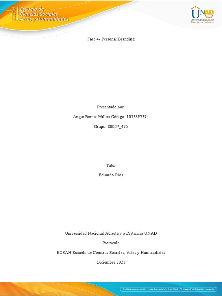 Fase 4 - Personal Branding - Angie Bernal | PDF