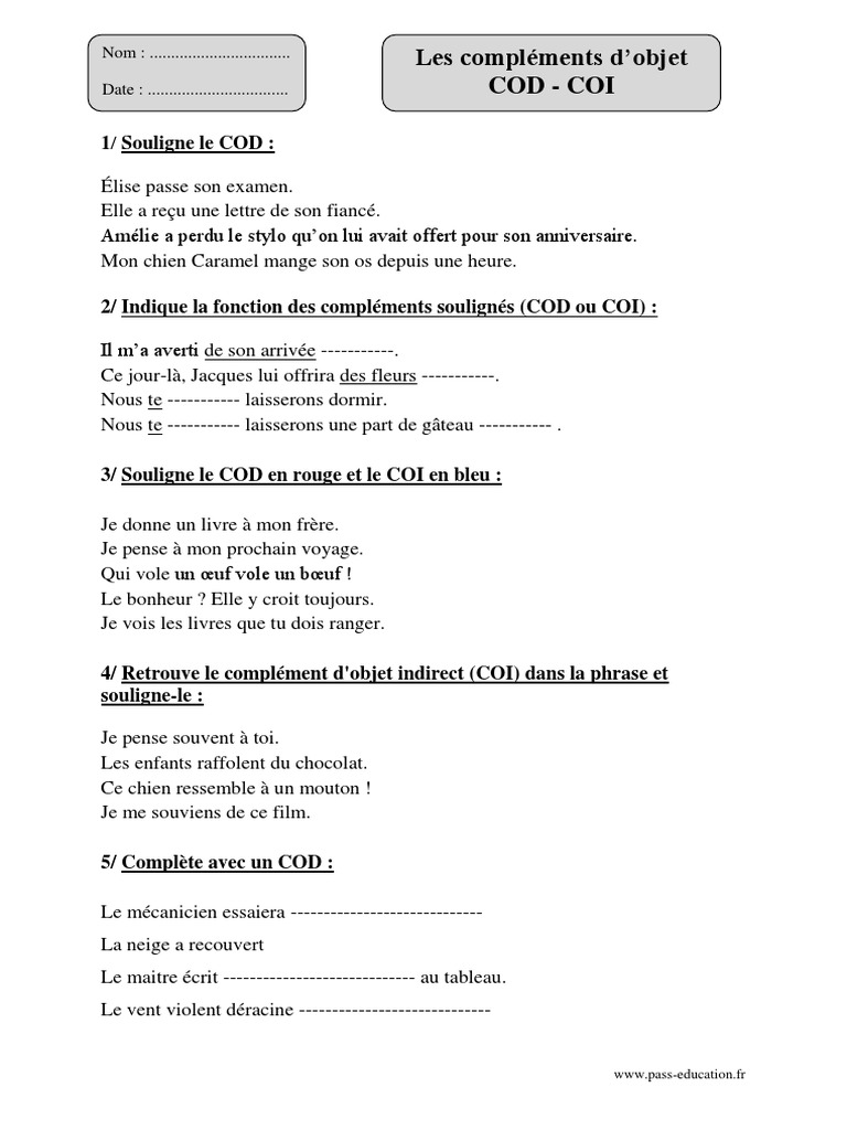 COI COD Exercices | PDF | Méthodes et références pédagogiques