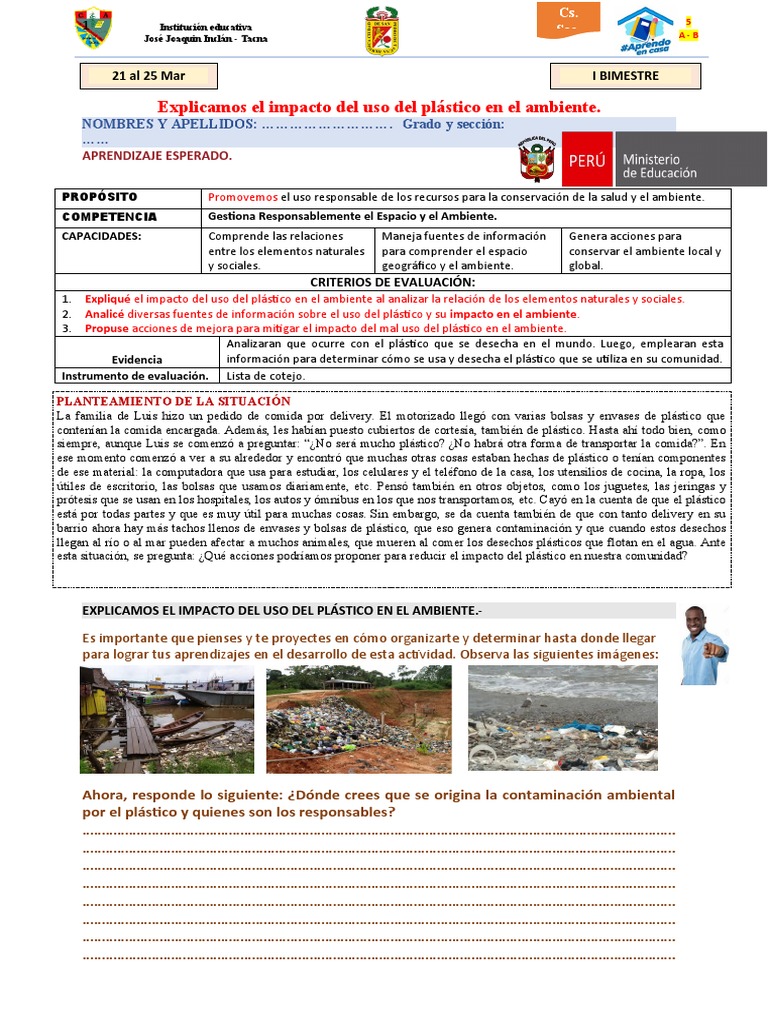 Explicamos El Impacto Del Uso Del Plastico en El Ambiente 5t | PDF | El ...