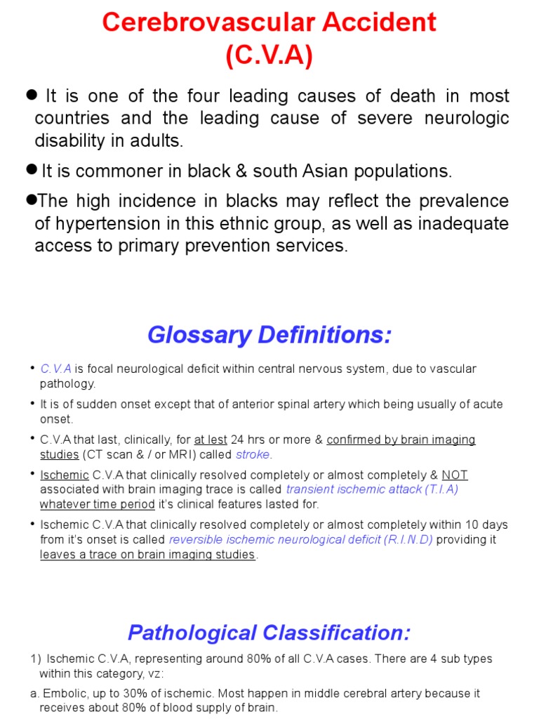 Cva 1 | PDF | Stroke | Ischemia