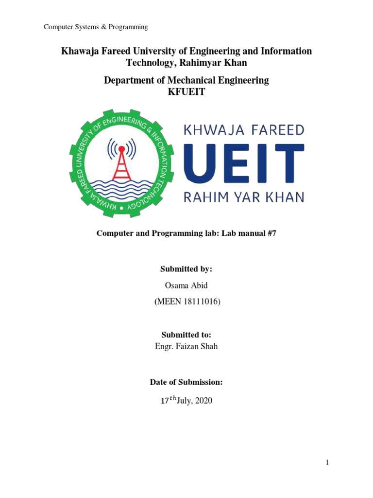 Lab 7 Done Pdf Array Data Structure Integer Computer Science 8007