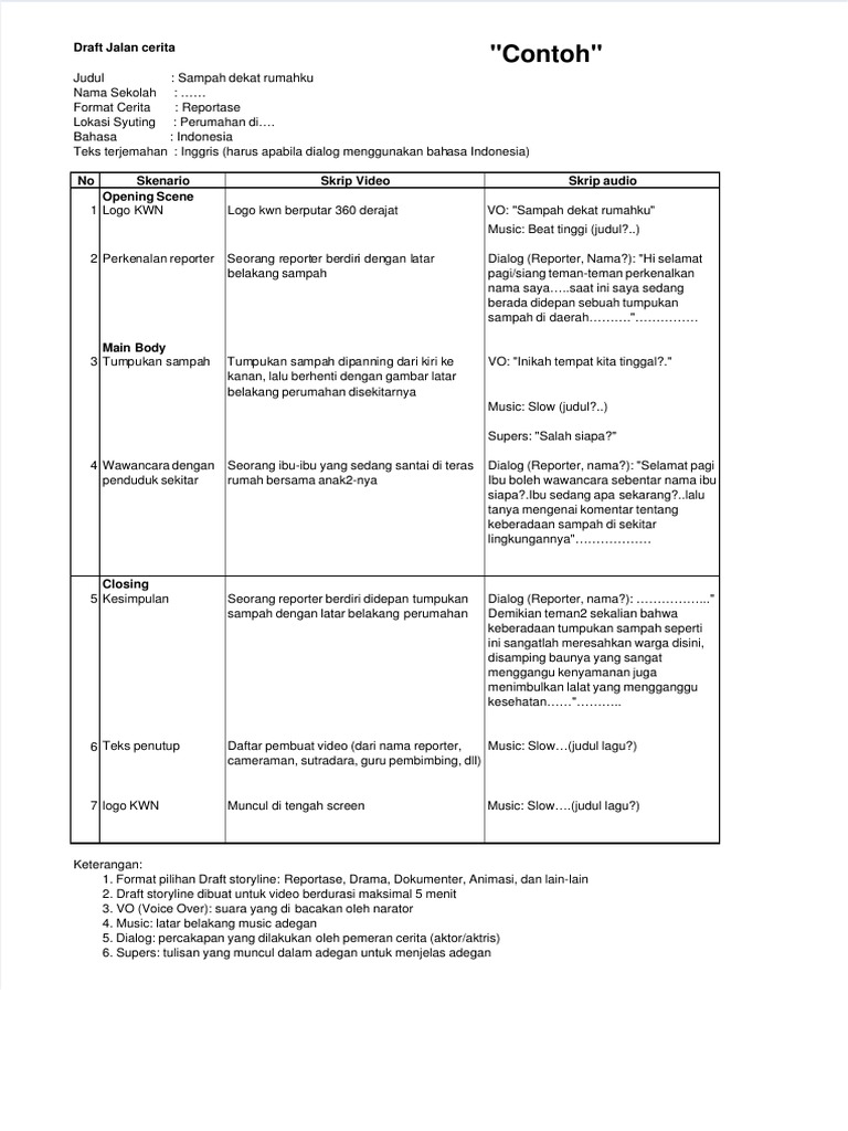 Dokumen - Tips - Contoh Draft Storyline | PDF
