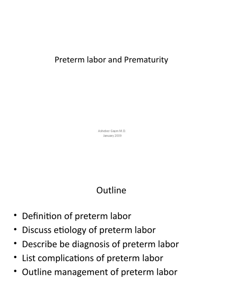 Preterm Labor and Prematurity | PDF | Childbirth | Preterm Birth
