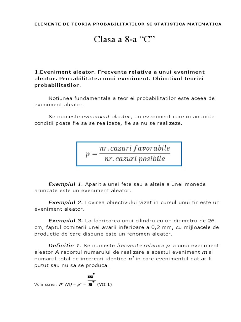 Proiect Teorie A Probabilitatii Si Statistica-1 | PDF