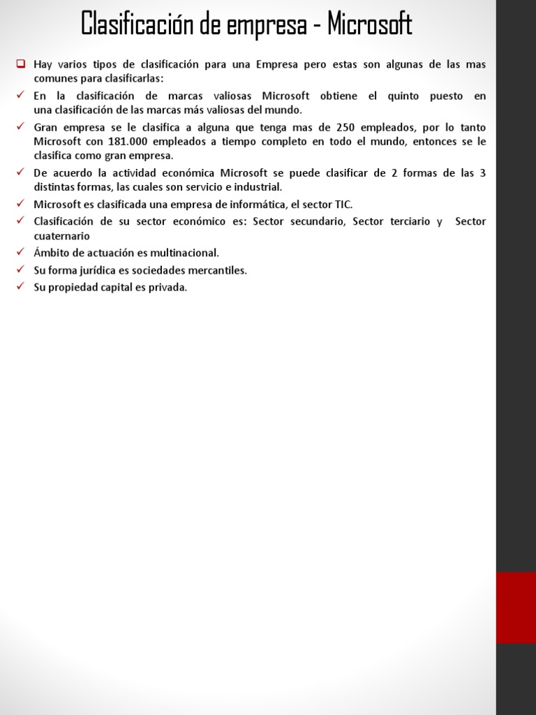 Clasificacion Microsoft | PDF