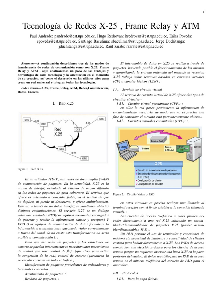 Tecnologia Redes X 25 Frame Relay y Atm | PDF | Modo de Transferencia ...