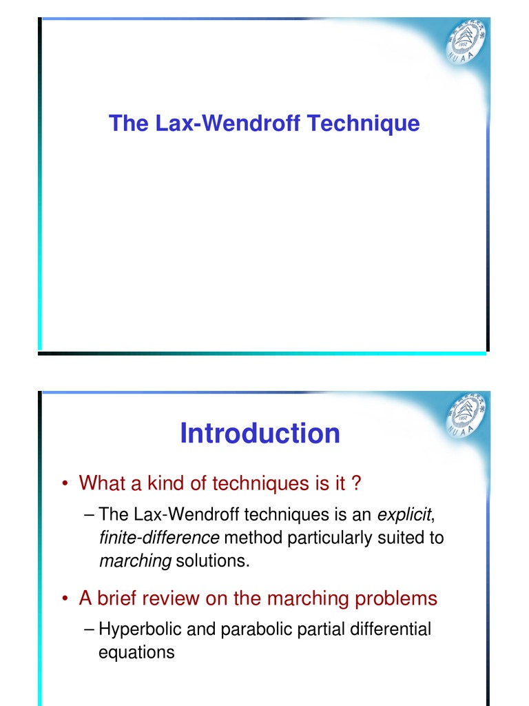 18 The Lax Wendroff Technique Pdf Finite Difference Derivative