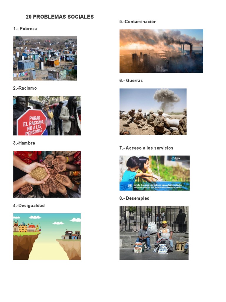 20 Problemas Sociales Imagenes | PDF
