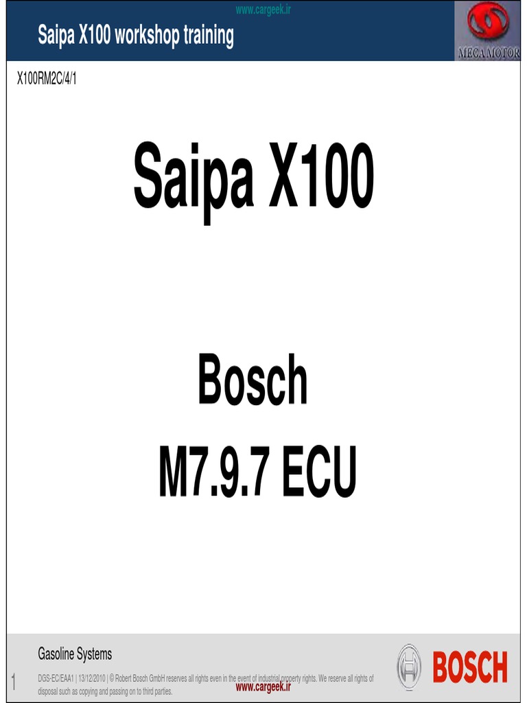 Bosch M797 ECU Saipa x100 | PDF | Throttle | Fuel Injection