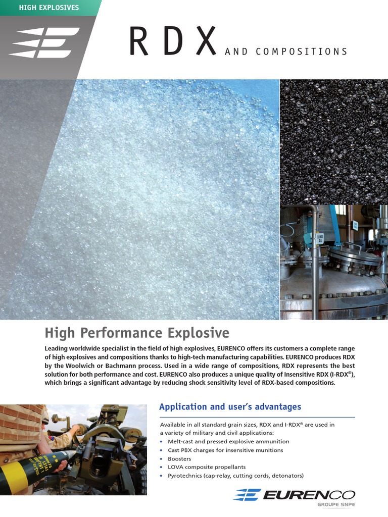 RDX Tech Data Sheet | PDF | Chemistry | Materials