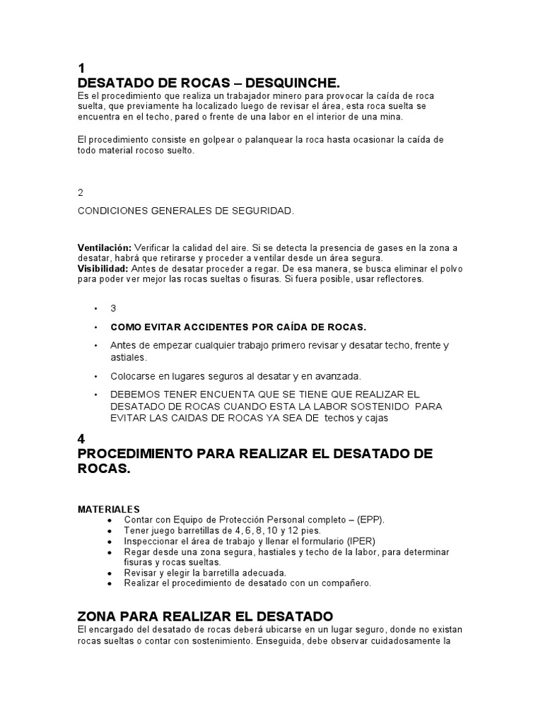 Desate de Rocas | PDF