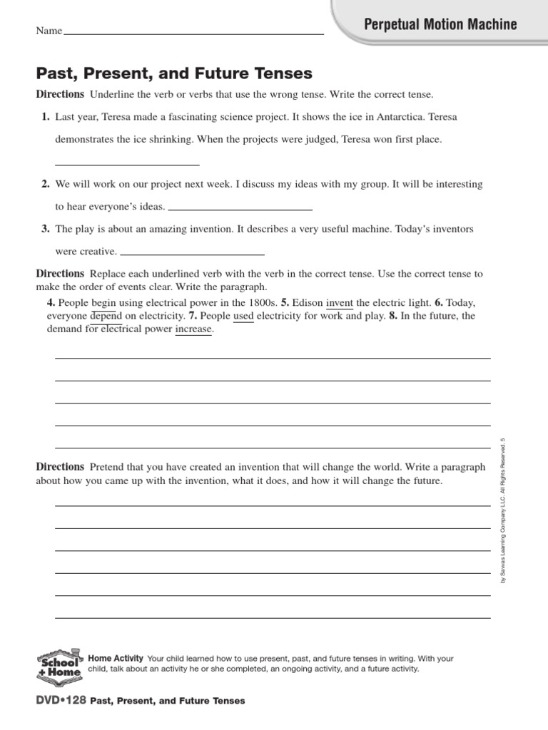 1-Worksheet-Past. Present Future Tenses | PDF | Grammatical Tense ...