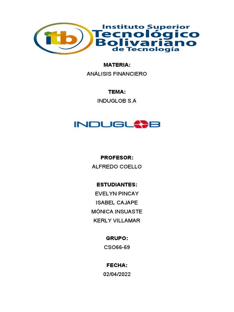 Análisis Financiero de Induglob S.A. | PDF | Residuos | Estufa de cocina
