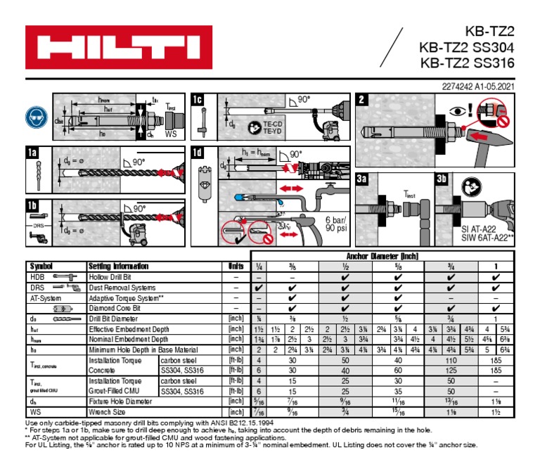 Hilti Chemical Anchor Bolt Catalogue Pdf - Catalog Library