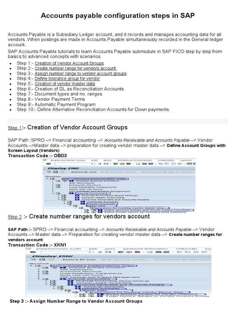 Accounts Payable Configuration Steps in SAP::-Creation of Vendor ...
