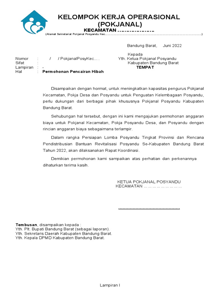 (Contoh) Surat Permohonan Pencairan, RAB, Dan Jadwal Pendistribusian ...