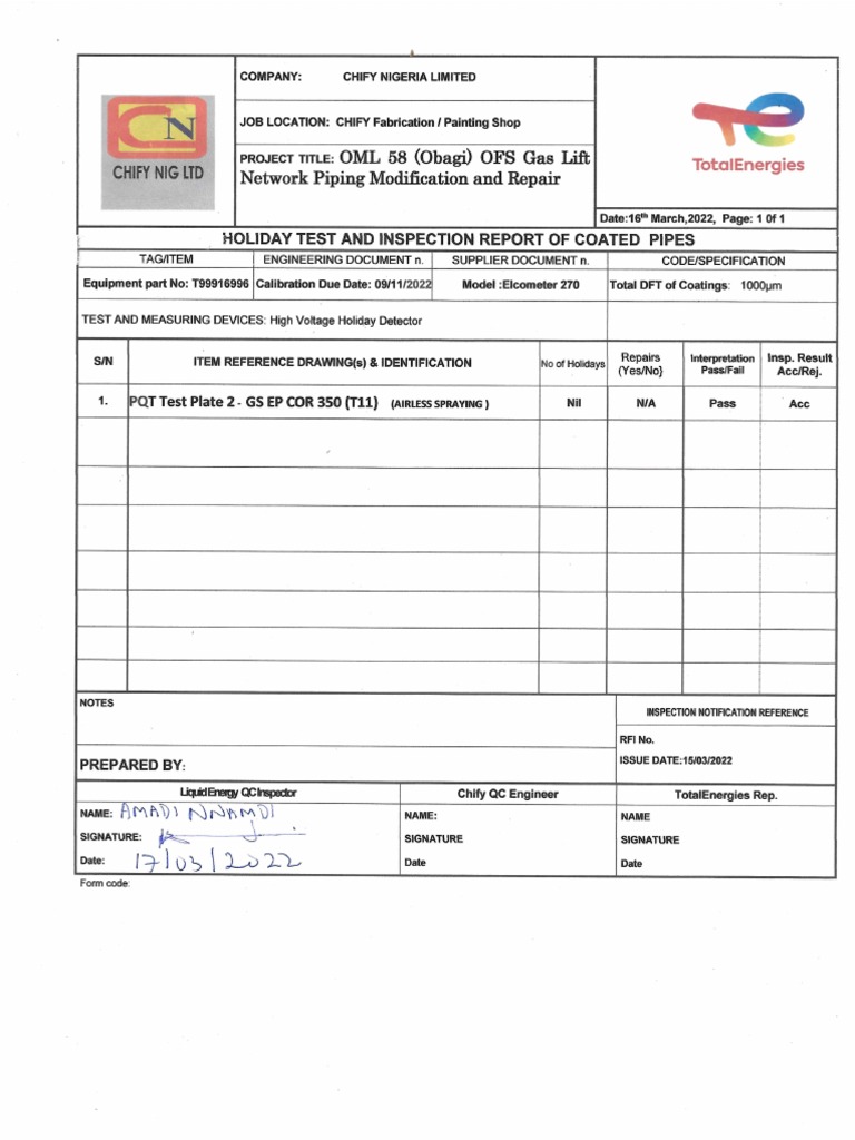Holiday Test Report T11 | PDF