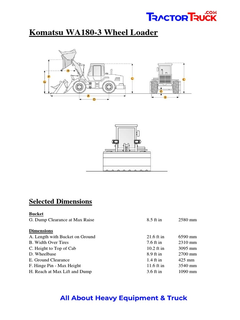 Komatsu Wheel Loader WA180-3 | PDF | Automatic Transmission | Truck