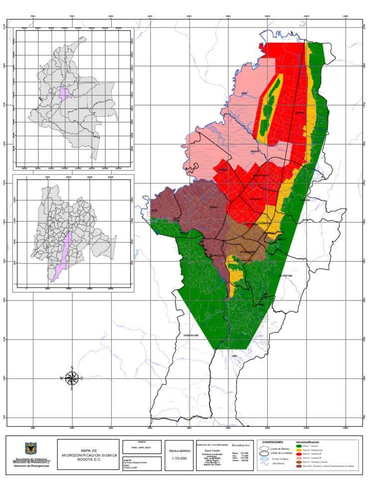 Mapa de Microzonificación Sísmica Bogotá | PDF | Colombia
