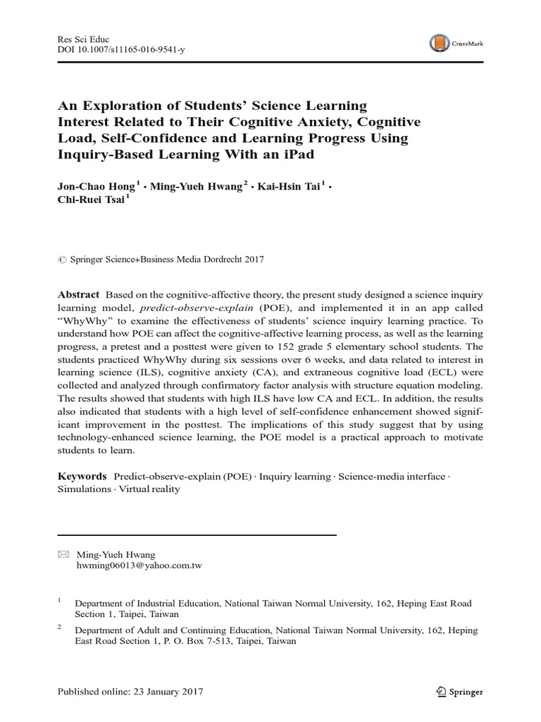 s11165 016 9541 y | PDF | Learning | Educational Technology