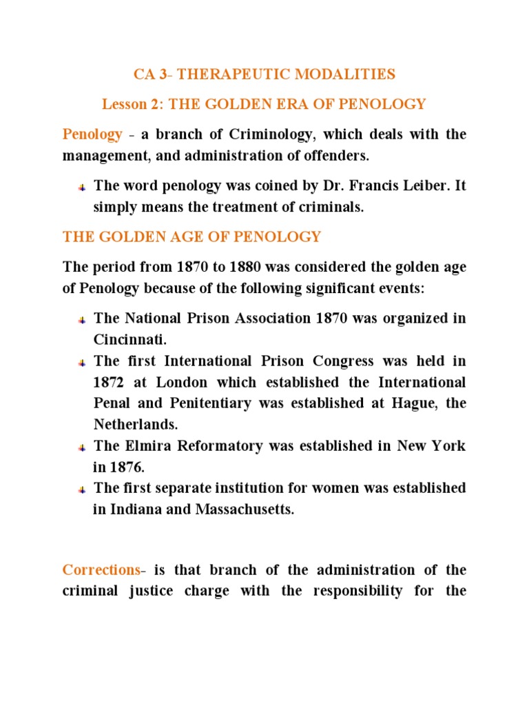 The Golden Era of Penology Explained | PDF | Prison | Penology
