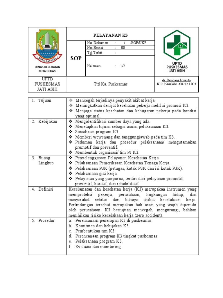 Sop k3 Terbaru | PDF