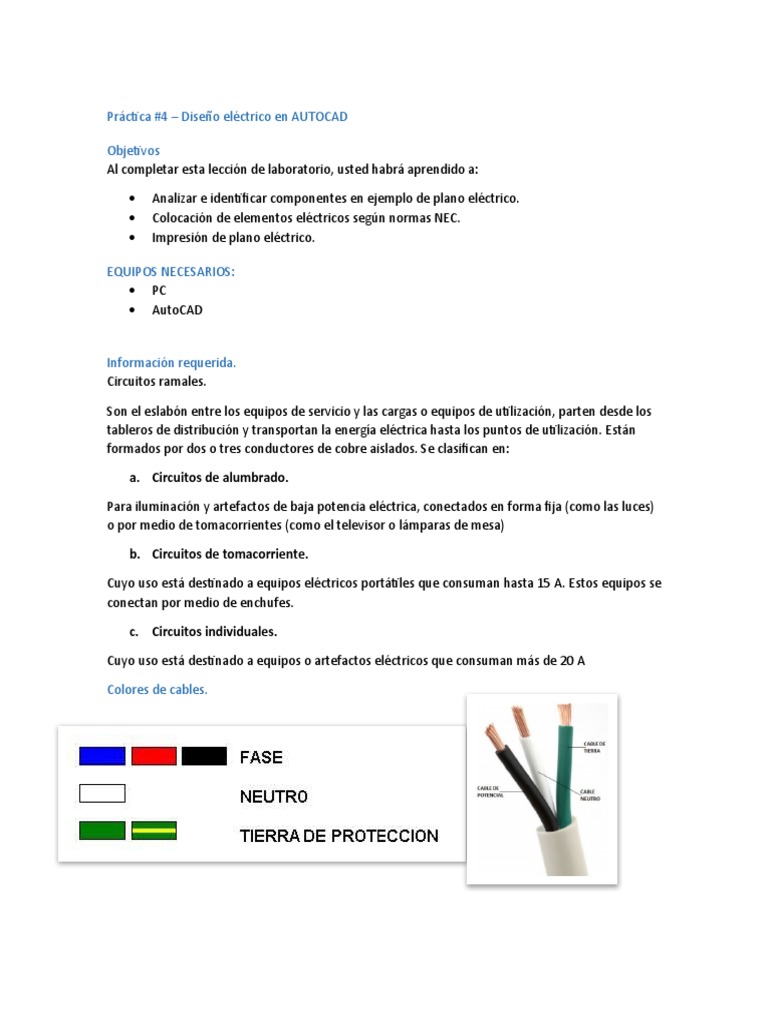 Práctica #4 - Circuitos Ramales en AutoCAD | PDF | Ingenieria Eléctrica ...