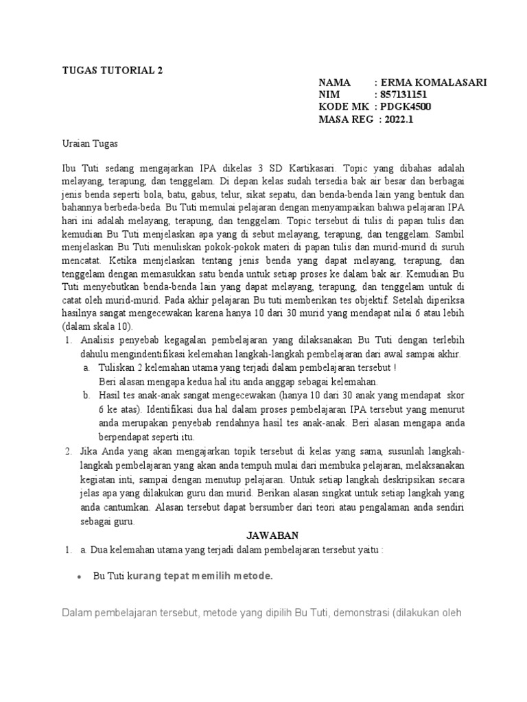 Tugas Tutorial 2 - Tap | PDF | Karier & Perkembangan