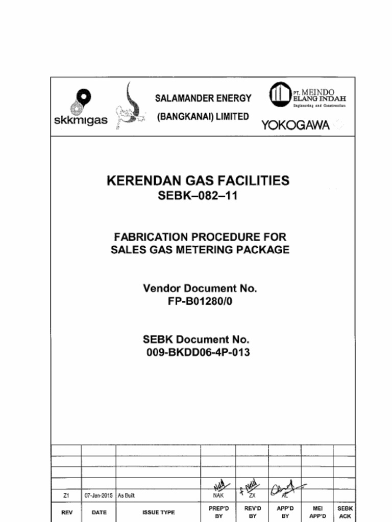 Fabrication Procedure For Sales Gas | PDF | Pipe (Fluid Conveyance ...