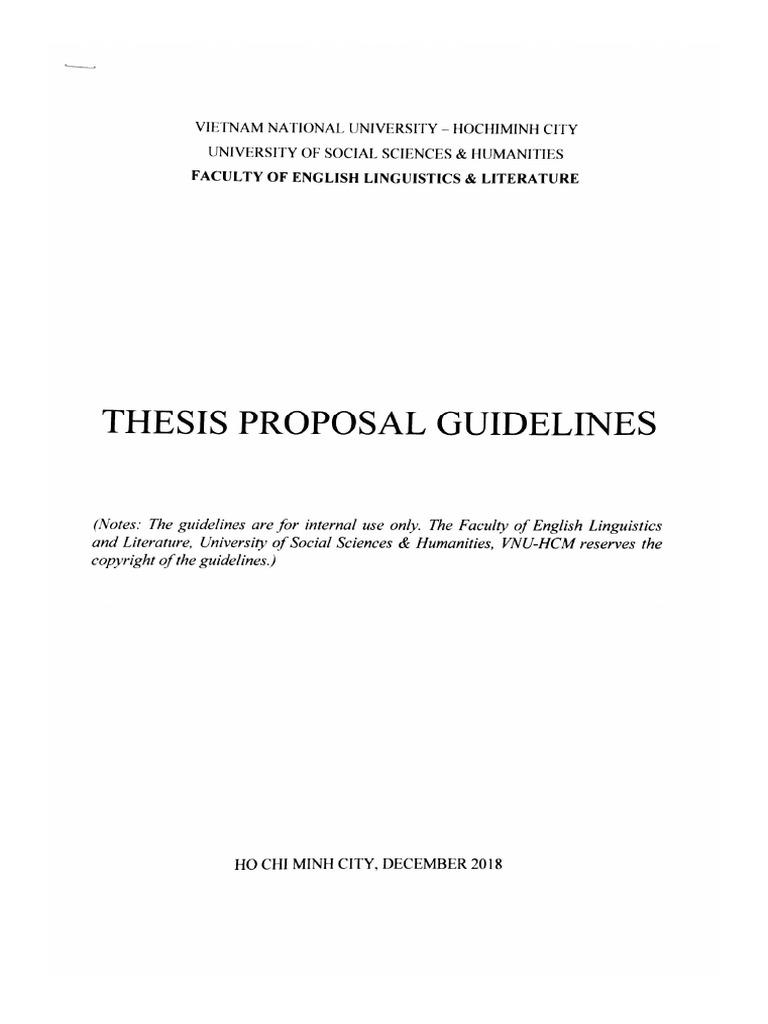 Thesis Proposal Guidelines - EF - 2018 | PDF