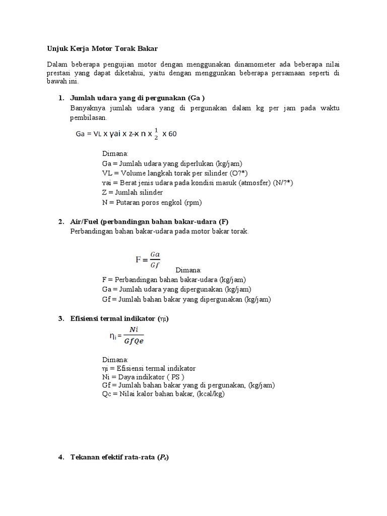 Unjuk Kerja Motor Torak Bakar | PDF | Sains & Matematika | Komputer