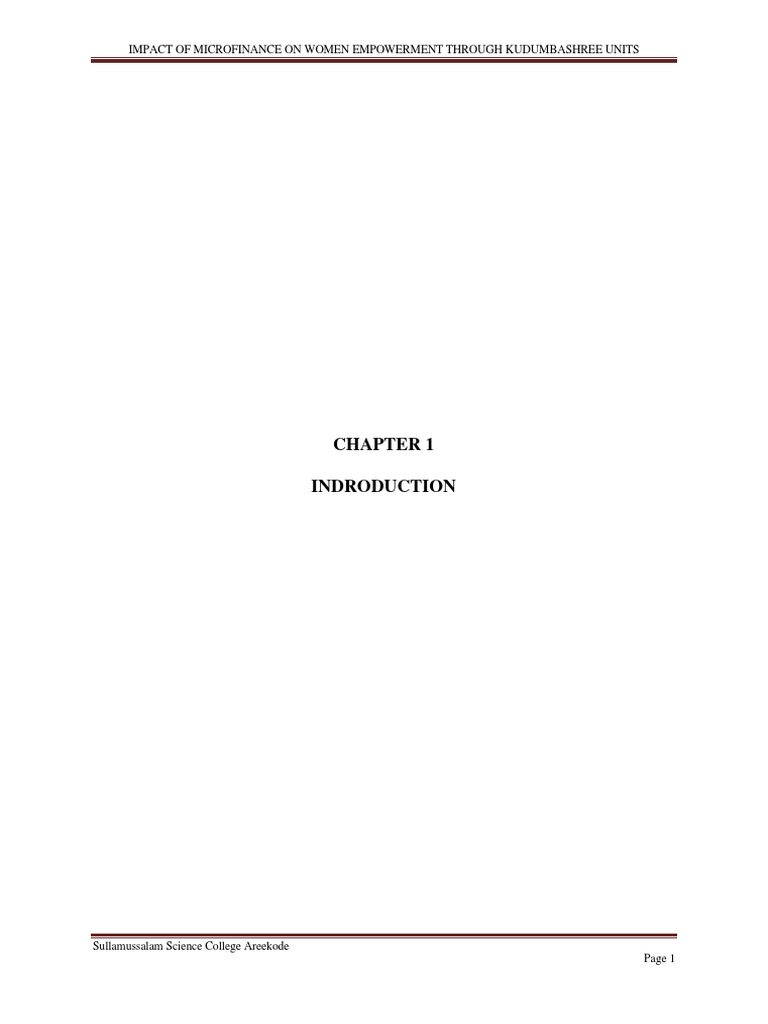 Impact of Microfinance On Women Empowerment Through Kudumbashree Units ...