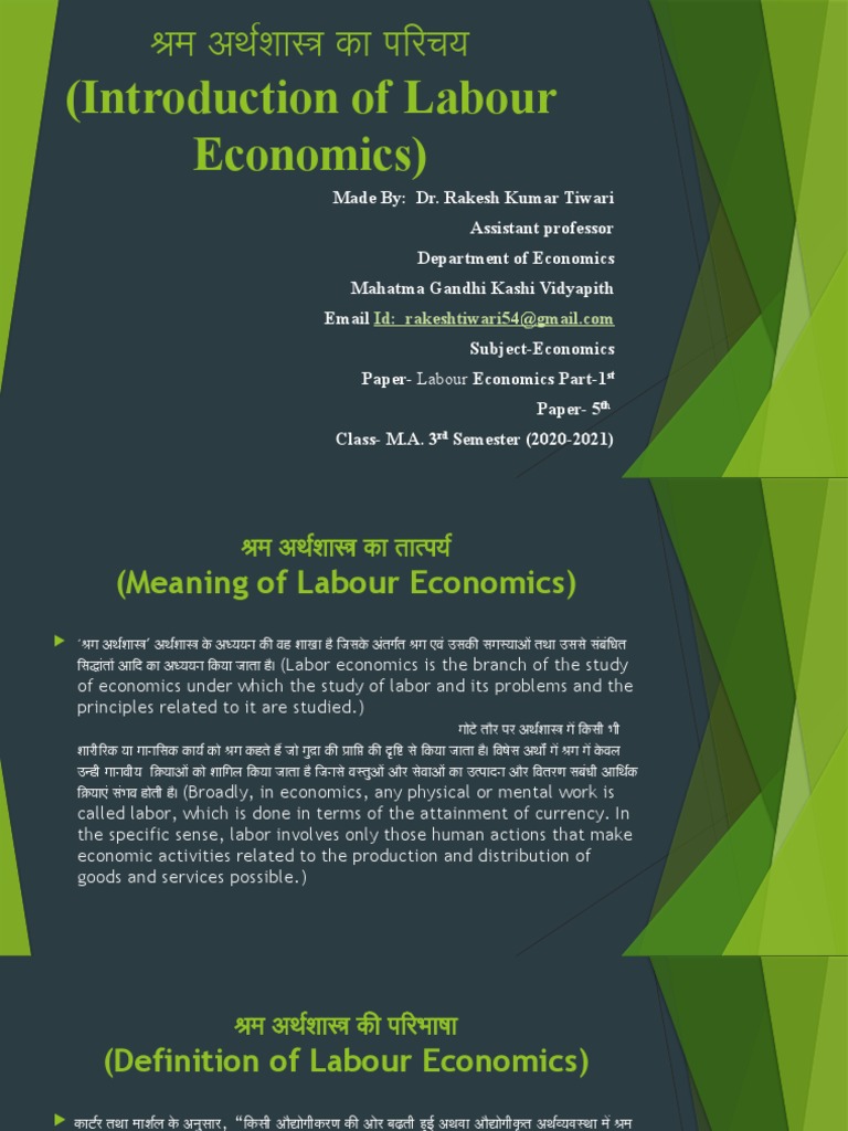 (Introduction of Labour Economics) : ST TH RD | PDF