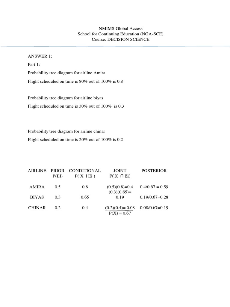 Decision Science Final Answer | PDF | Errors And Residuals | Dependent And Independent Variables