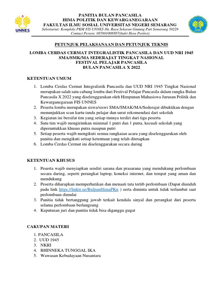 Petunjuk Pelaksanaan Dan Petunjuk Teknis LCC 2022 | PDF