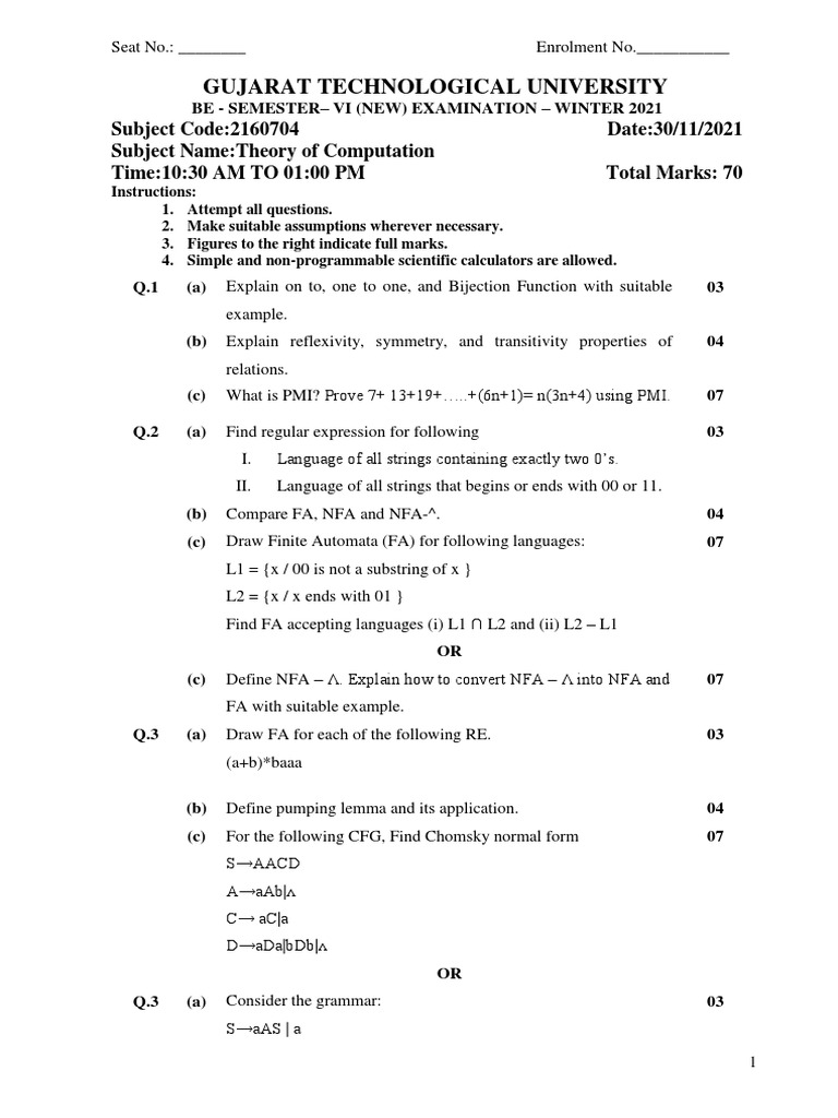 Toc 2160704 W2021 | PDF | Formal Methods | Formalism (Deductive)