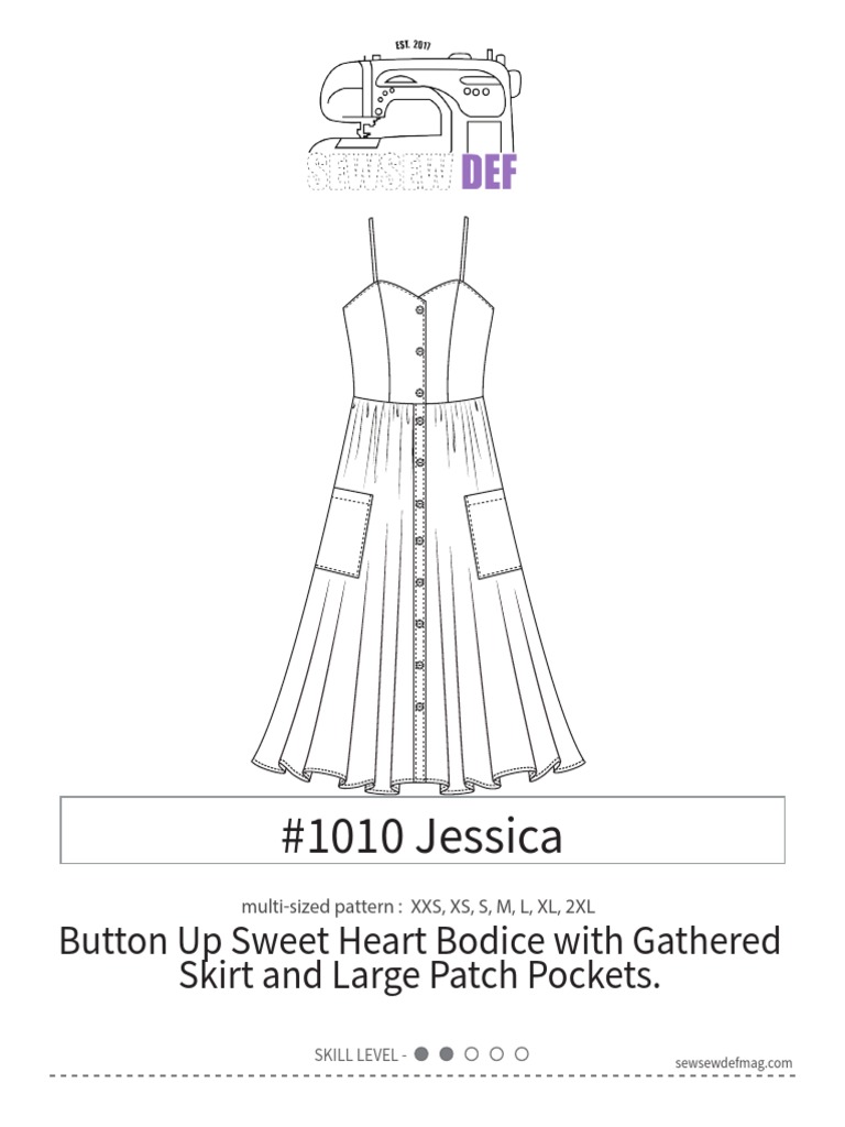 #1010 Jessica Dress Sewing Instructions | PDF | Seam (Sewing) | Sewing