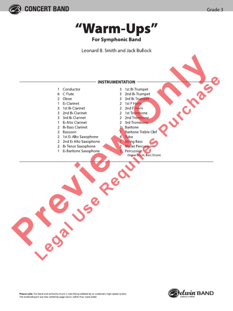 Belwin Warm Ups For Symphonic Band | PDF
