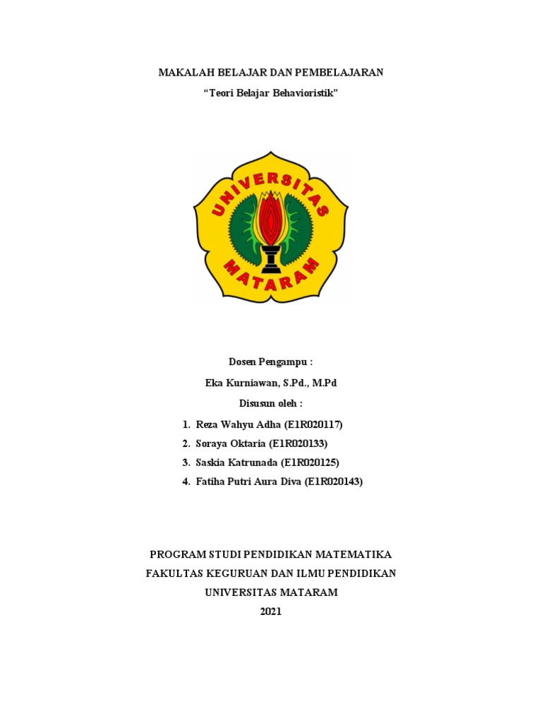 Makalah Belajar Dan Pembelajaran | PDF
