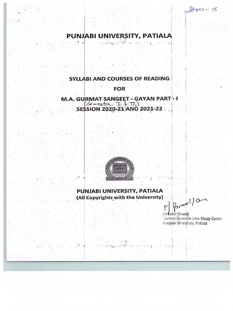 M.A. Gurmat Sangeet-Gayan Part-I Semester I&ii | PDF