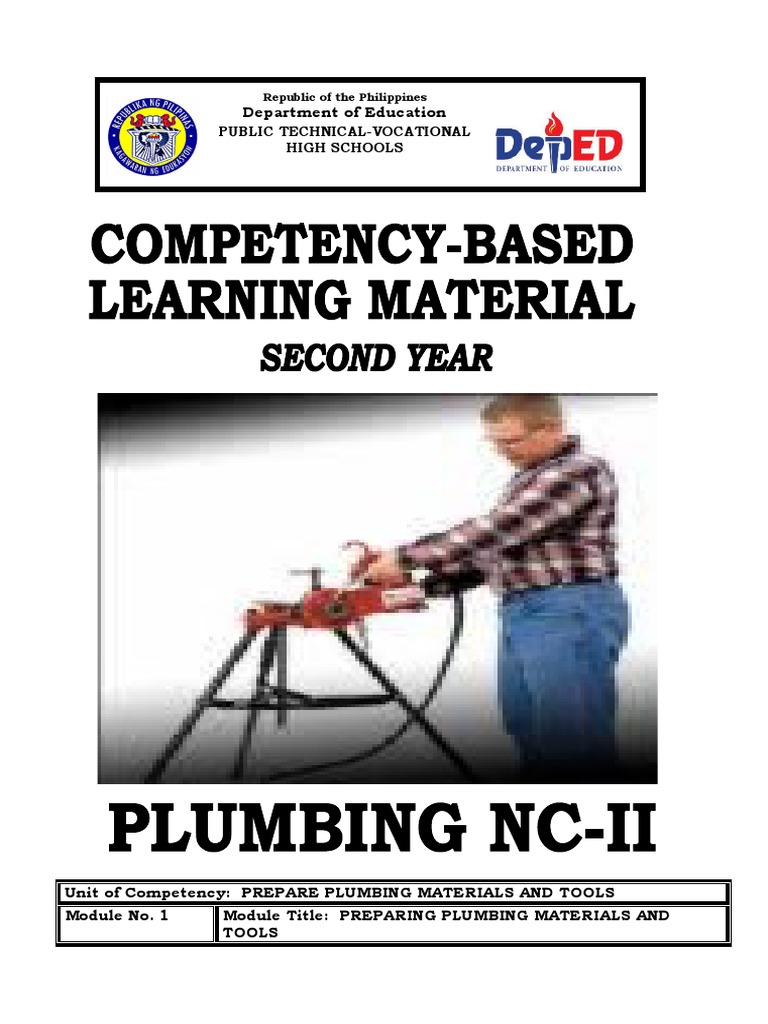 Y2 - Module 1 - Preparing Plumbing Materials and Tools | PDF | Plumbing | Civil Engineering
