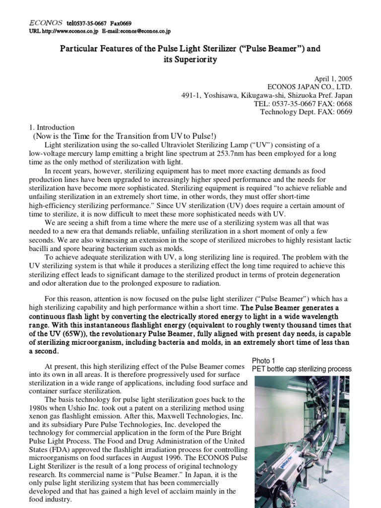 Pulse Beamer en | PDF | Ultraviolet | Electromagnetic Spectrum